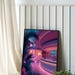Vaporwave Sunset Bar Wall Art – Tropical Neon Lounge Print, Retro ...