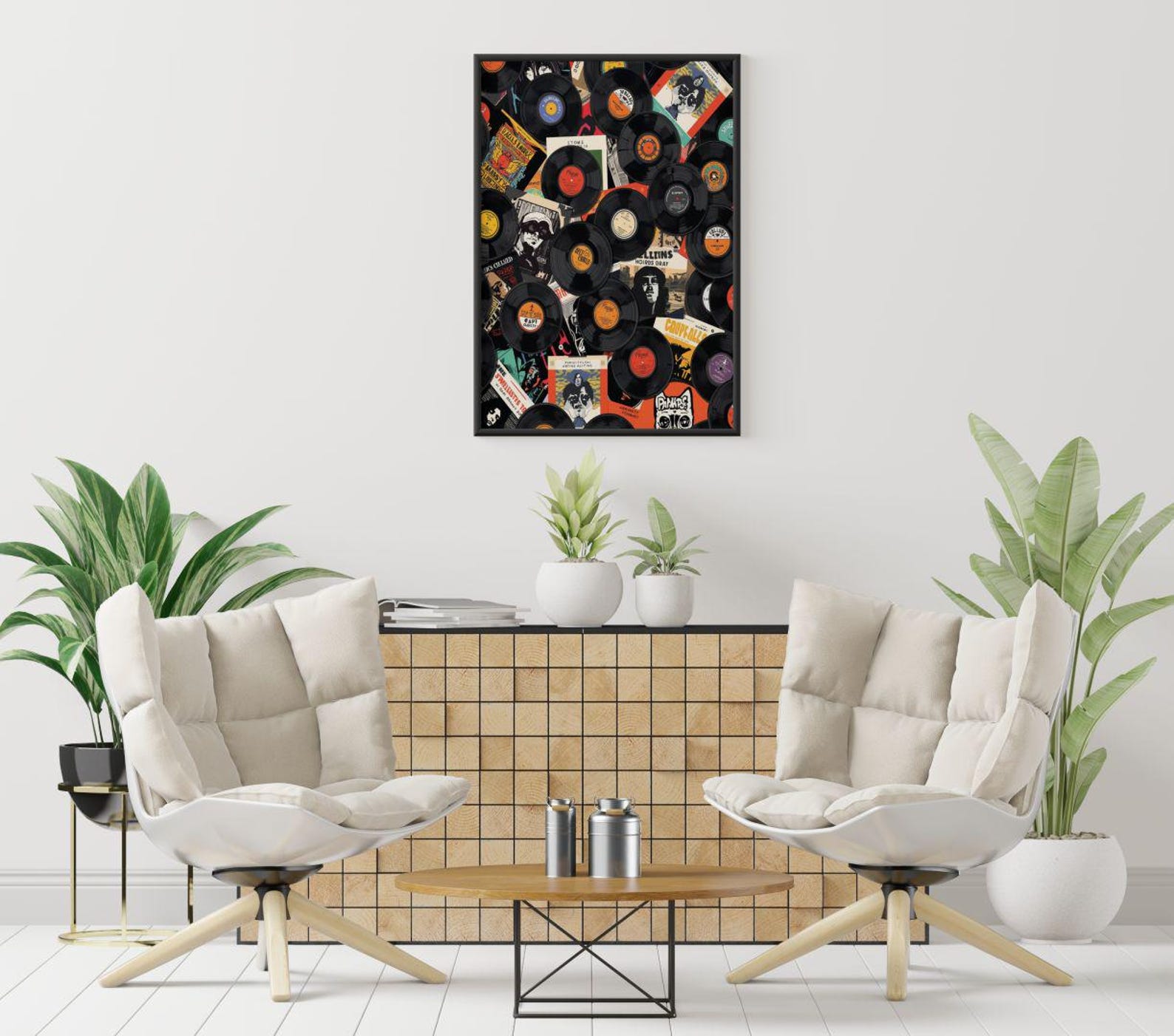 Retro Vinyl Records & Album Covers Art • Vintage Music Wall Print ...