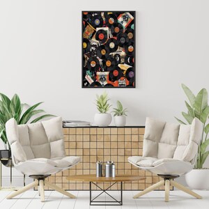 Retro Vinyl Records & Album Covers Art • Vintage Music Wall Print ...
