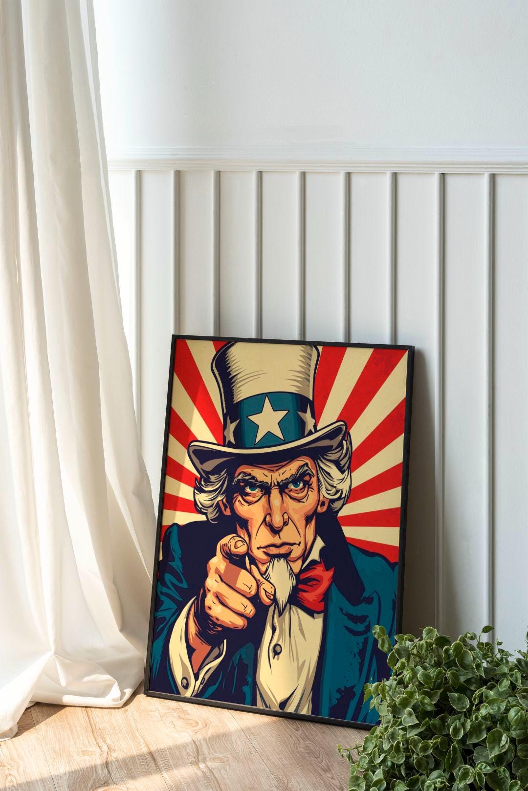 Uncle Sam Vintage Poster Style, Classic American Icon Illustration - Etsy