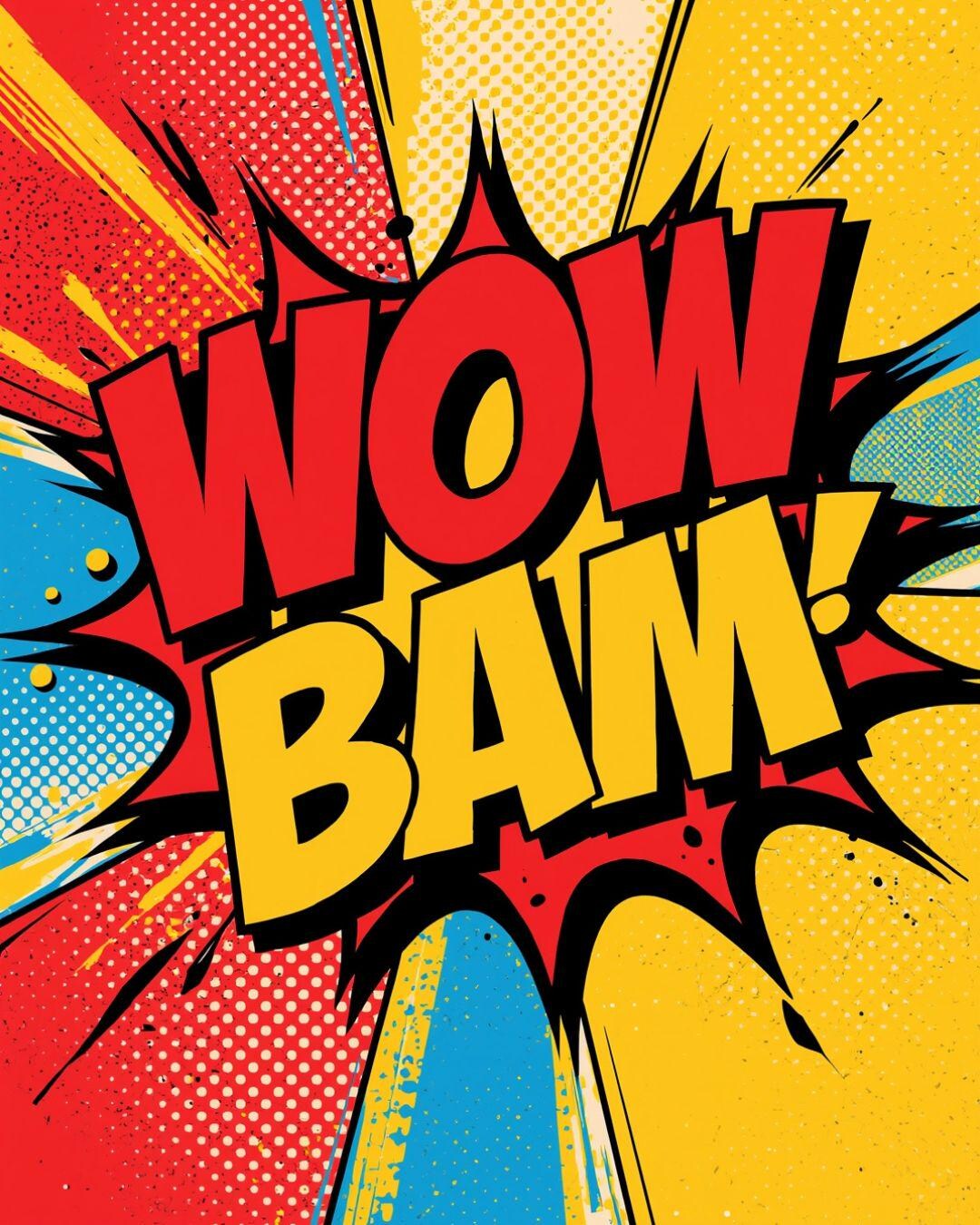 Pop Art "wow Bam!" Comic Print – Retro Explosion - Etsy