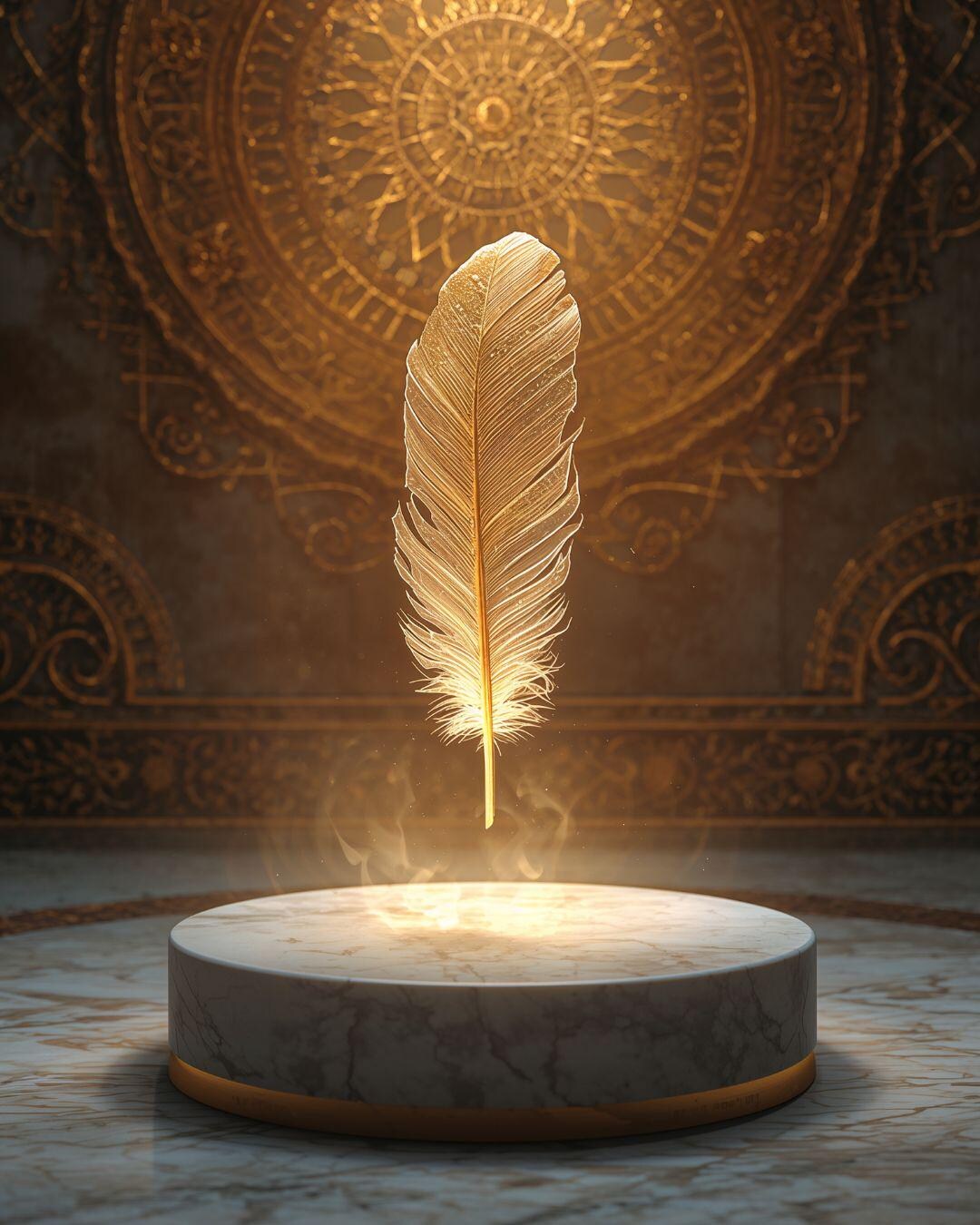 Die goldene Feder – Sacred Light Wall Art - Etsy.de