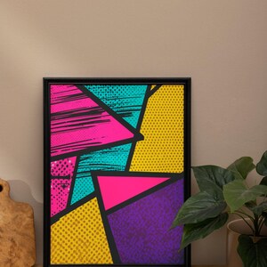 Geometric Pop Art Print – 80s Retro Abstract Wall Art - Etsy