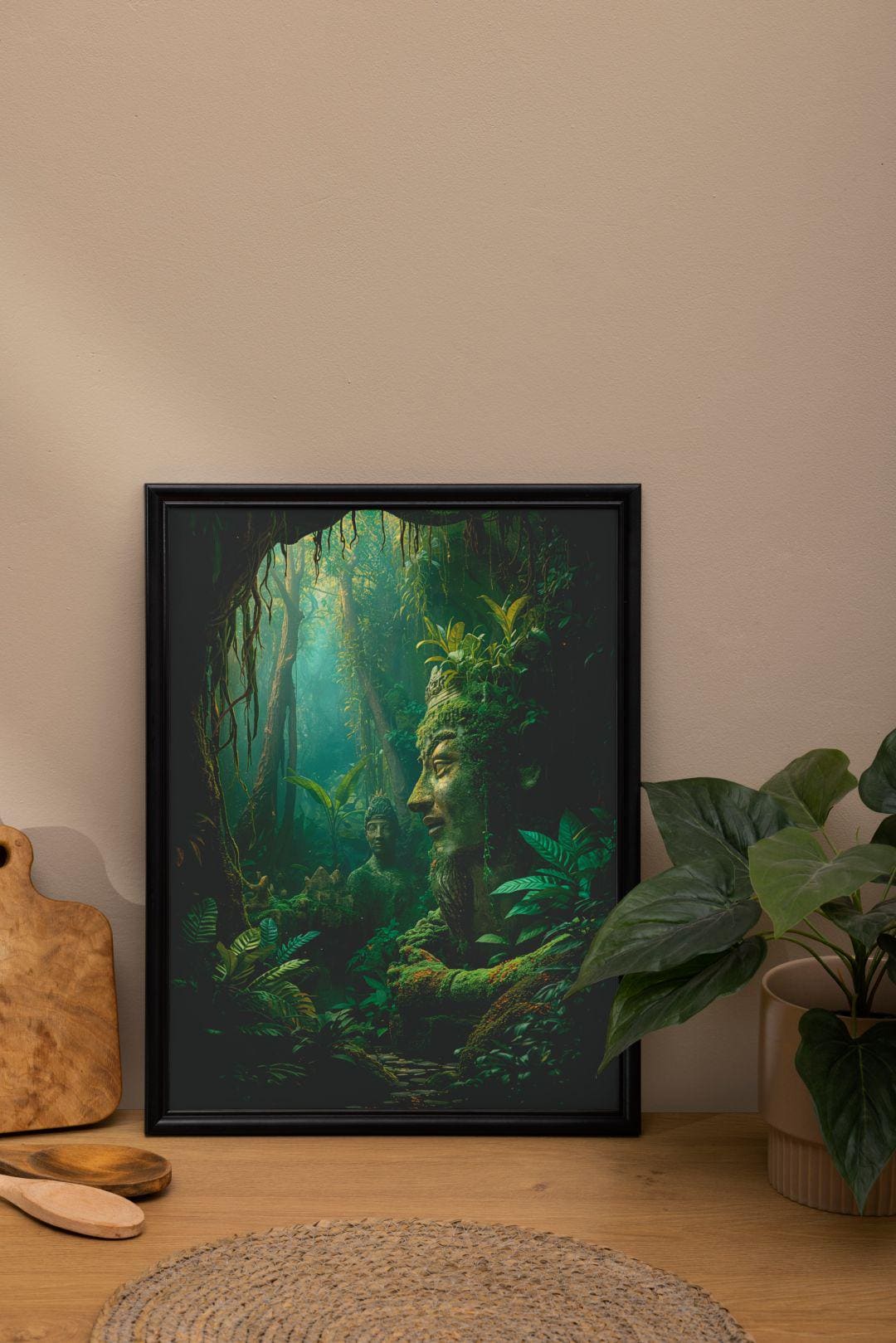 Ancient Serenity – Mystical Jungle Temple of Wisdom Wall Art Print - Etsy