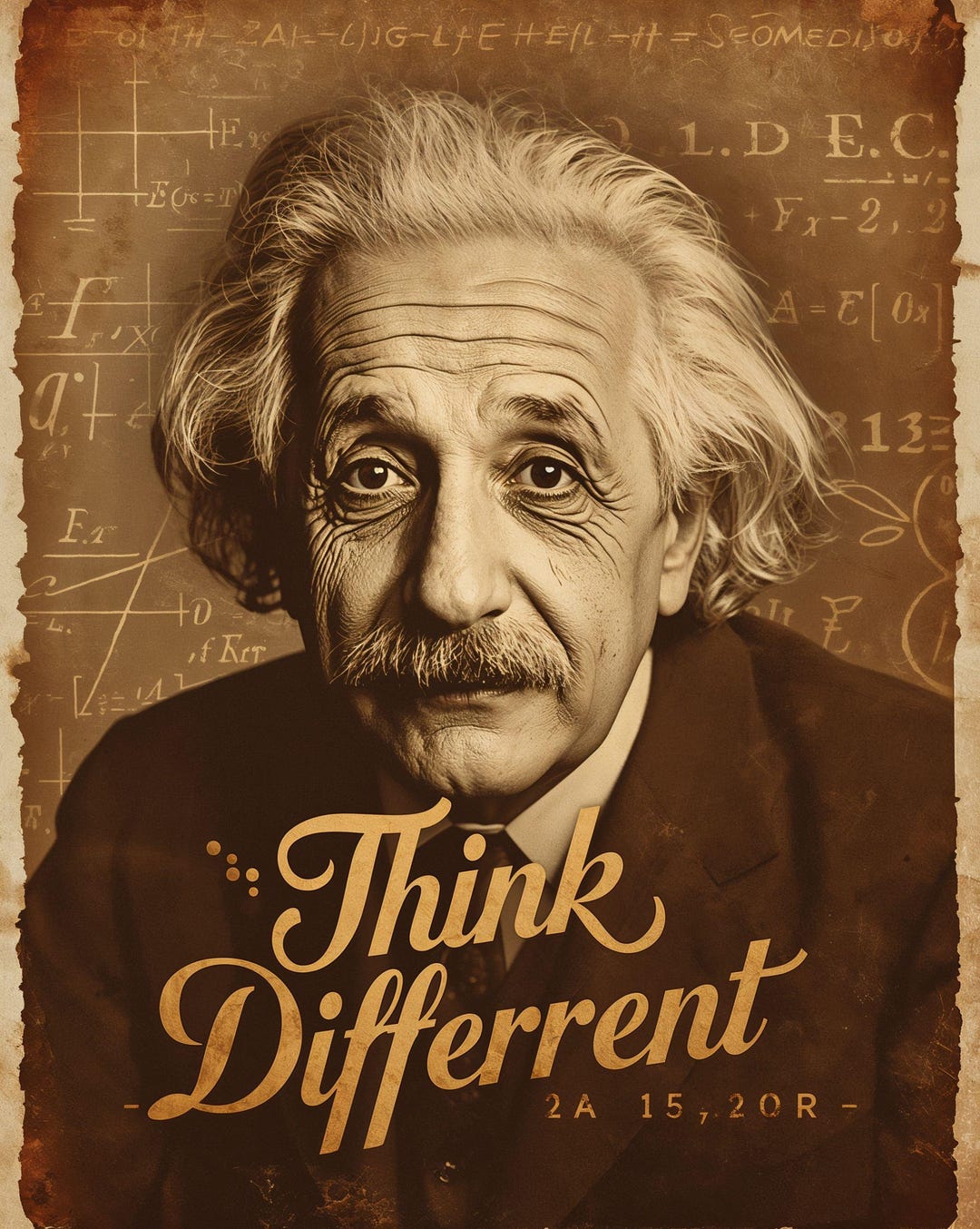 Albert Einstein “think Different” – Vintage Printable Wall Art - Etsy