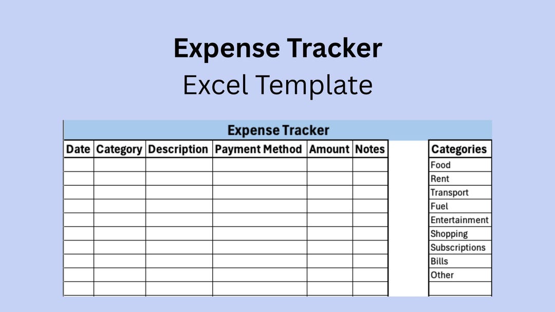 Simple Expense Tracker Excel Template | Manual Spending Log | Easy ...