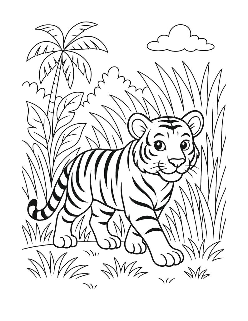 Jungle Animals Coloring Book – Wild Adventures Await! (printable ...