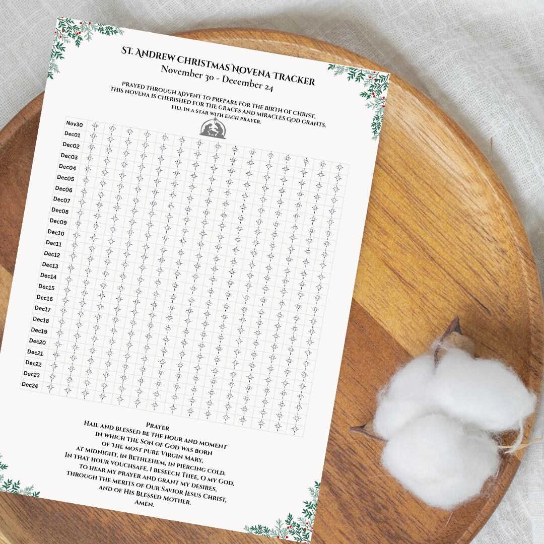 St. Andrew Christmas Novena Tracker | Advent Prayer (PDF) - Etsy