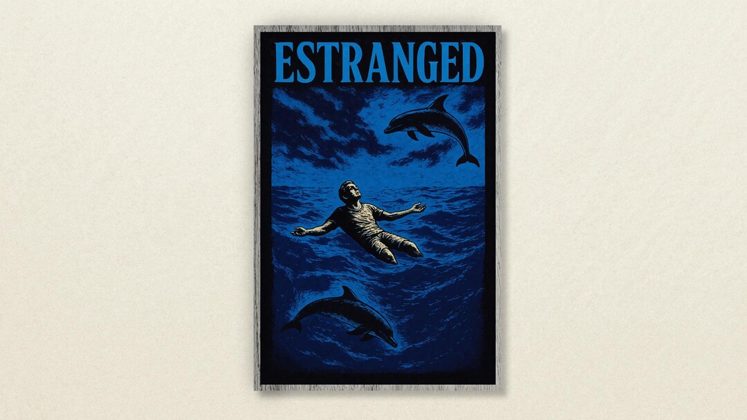 Estranged Rock Poster Grunge Style Surreal Ocean Digital Art Print Wall ...