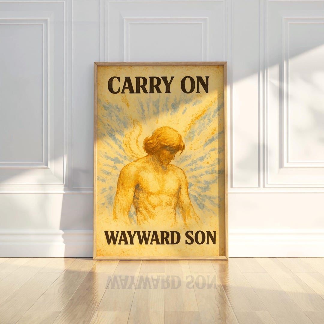 Carry on Wayward Son Poster | Vintage Rock Lyric Art | Retro Music ...