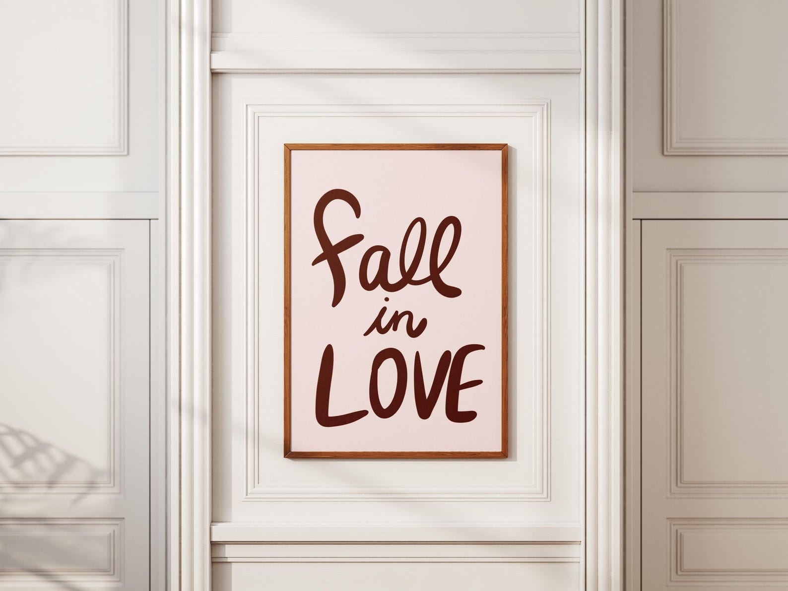 Fall in Love Print, Digital Download, Autumn Art Wall Deco, Calligraphy ...