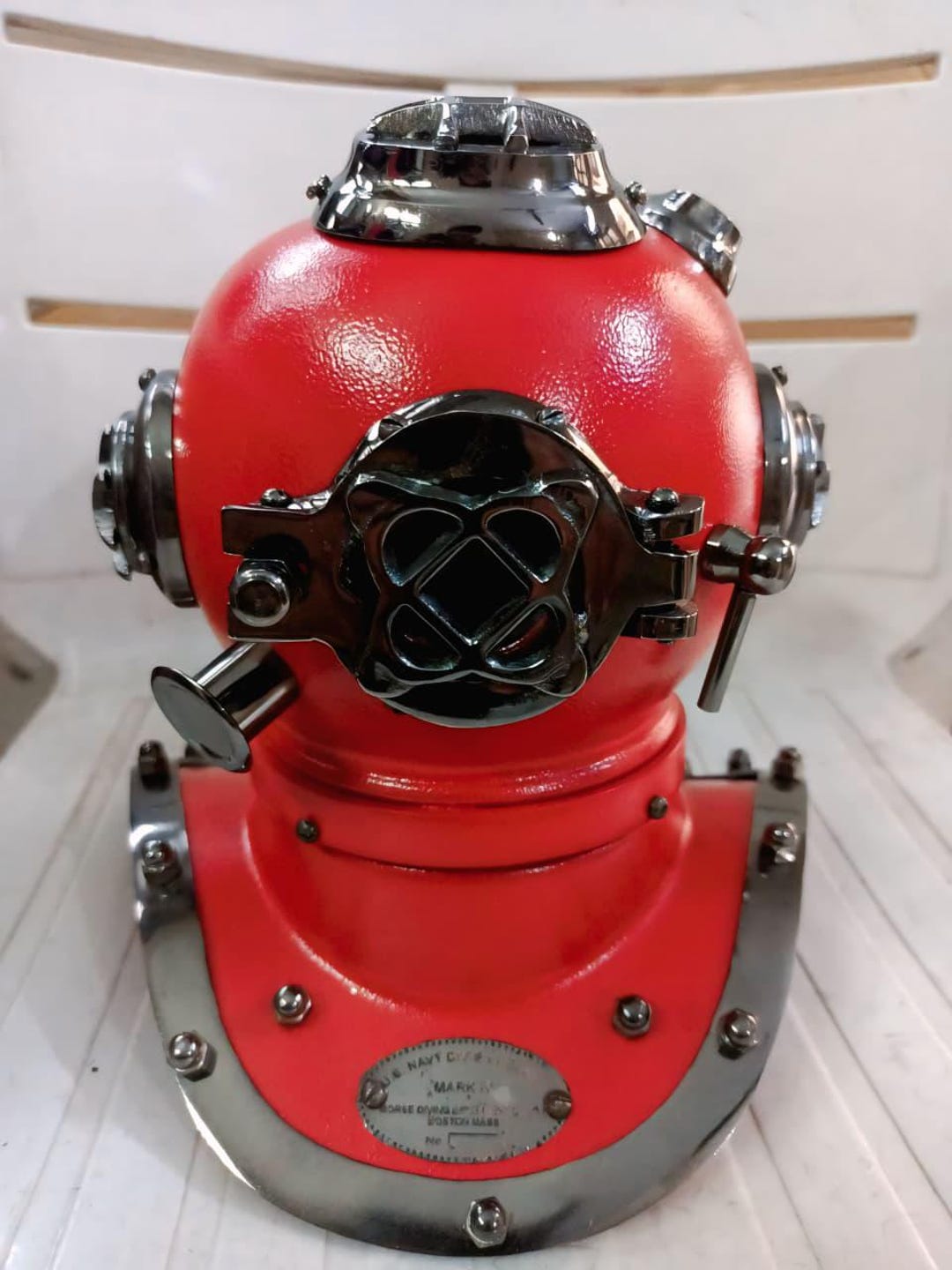 U.S Navy Diving Helmet, Mark V Diver Helmet, Aluminum Helmet, Deep Sea ...