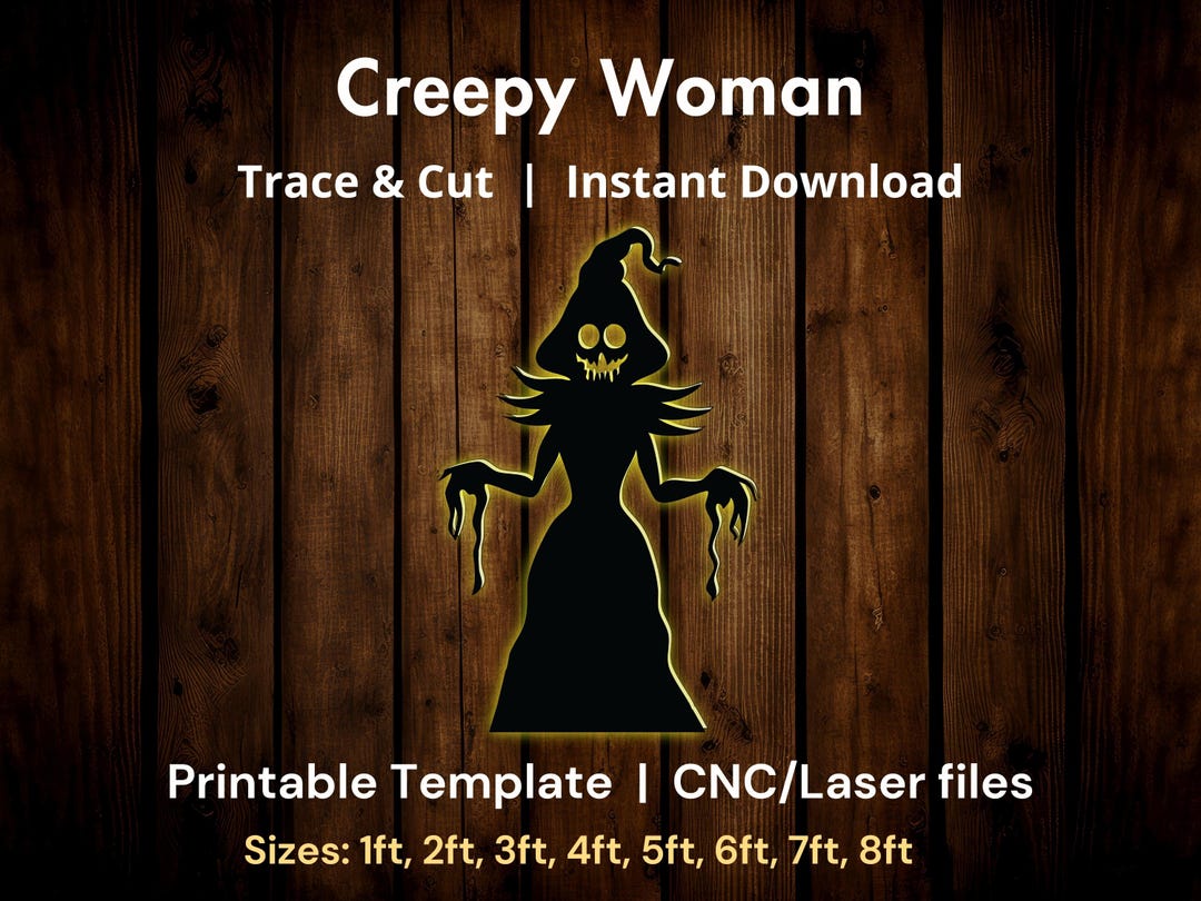 Scary Witch Yard Sign Template, Halloween Wood Cutout Pattern, Spooky ...