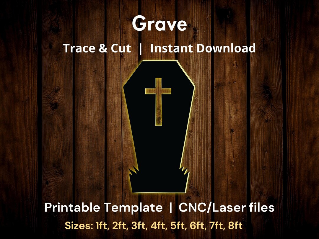 Gravestone Yard Sign Pattern | DIY Halloween Tombstone Template ...