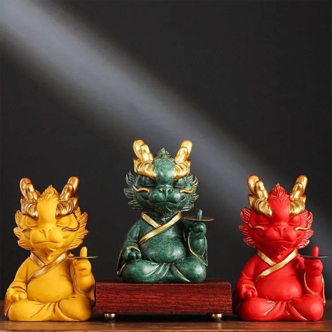 Cute Zen Dragon Figurine Chinese Zodiac Dragon Statue With Lucky Coin ...