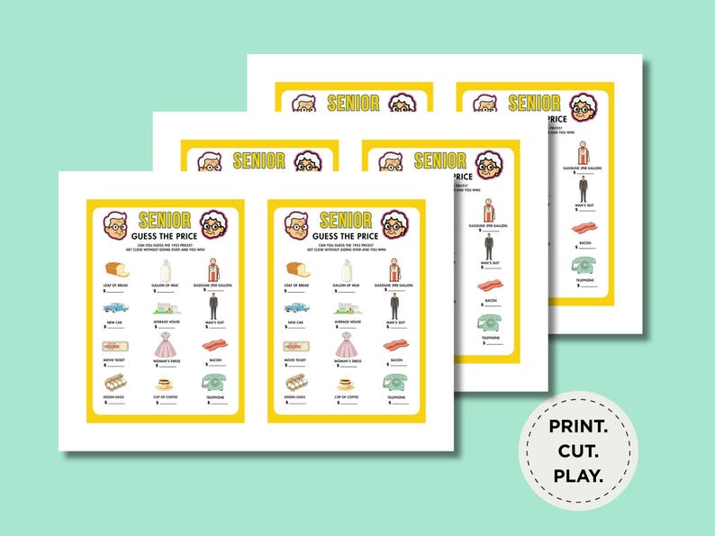 Guess the Price Game for Seniors, Fun Memory and Trivia Game for ...