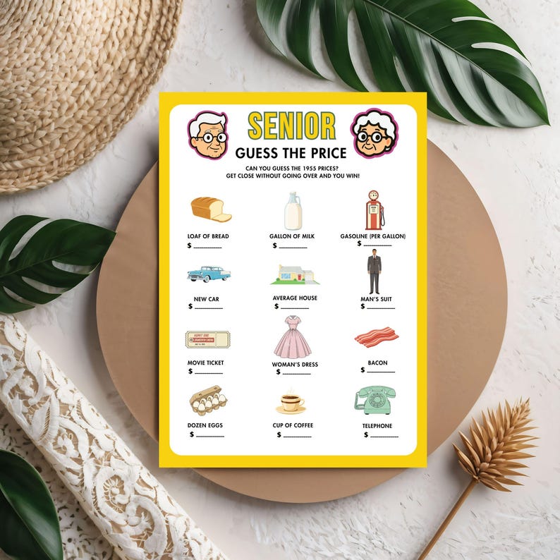 Guess the Price Game for Seniors, Fun Memory and Trivia Game for ...
