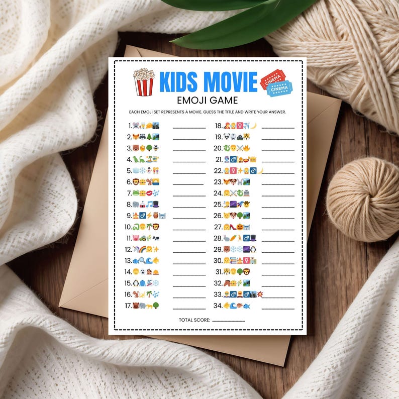 Kids Movie Emoji Game, Guess the Movie Game, Children's Movie Emoji ...