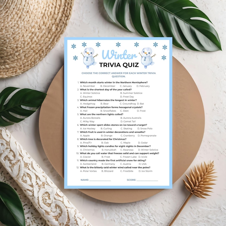 Christmas Trivia Game, Winter Trivia Quiz for Family Fun, Engaging ...