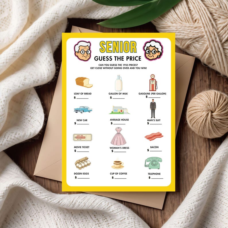 Guess the Price Game for Seniors, Fun Memory and Trivia Game for ...