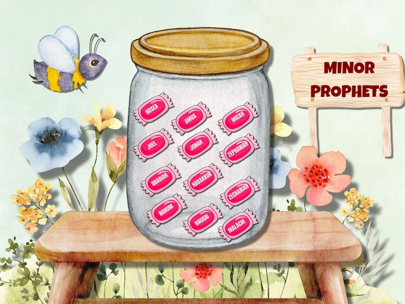 Books of the Bible Sorting Game, Candy Jar Memory Activity for Kids ...