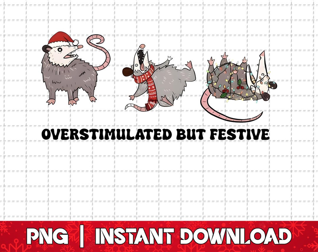 Funny Festive Possum Christmas PNG, Trashcore Meme (instant Download ...
