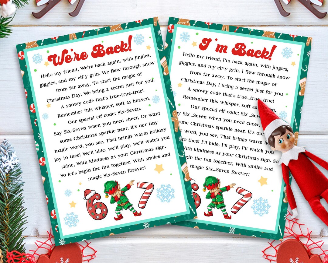 67 Elf Arrival Letter, Six Seven Meme 67 Christmas Elf Letter, Elf ...