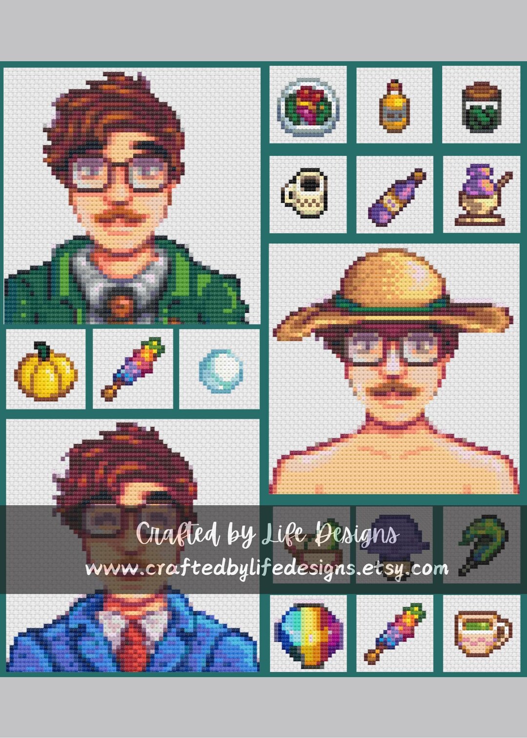 Stardew Valley Harvey Crochet/knitting Charts (PDF Pattern) - Etsy
