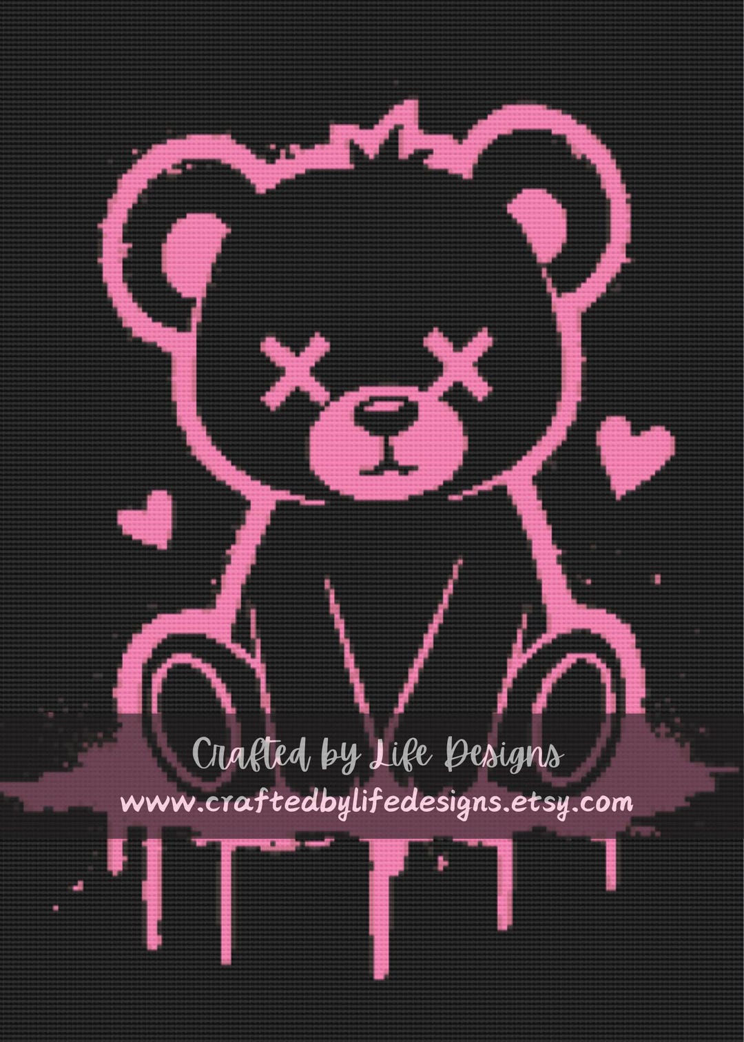 Grafitti Teddy Bear Blanket Chart for Knit or Crochet {graph Style ...