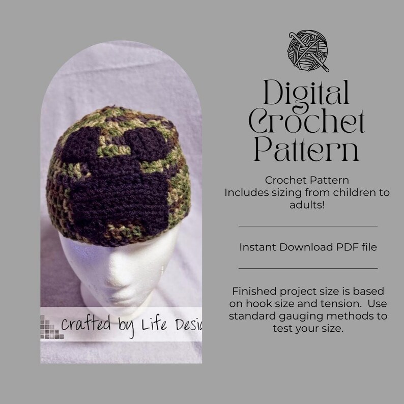 Minecraft Creeper Crochet Hat Pattern - Etsy
