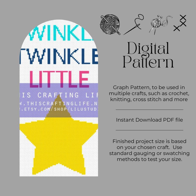 Twinkle Twinkle Little Star Chart for Knit or Crochet {graph Style ...