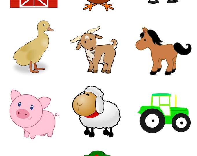 Farm Animal Charts for Crochet or Knitting Pattern graph Style Pattern ...