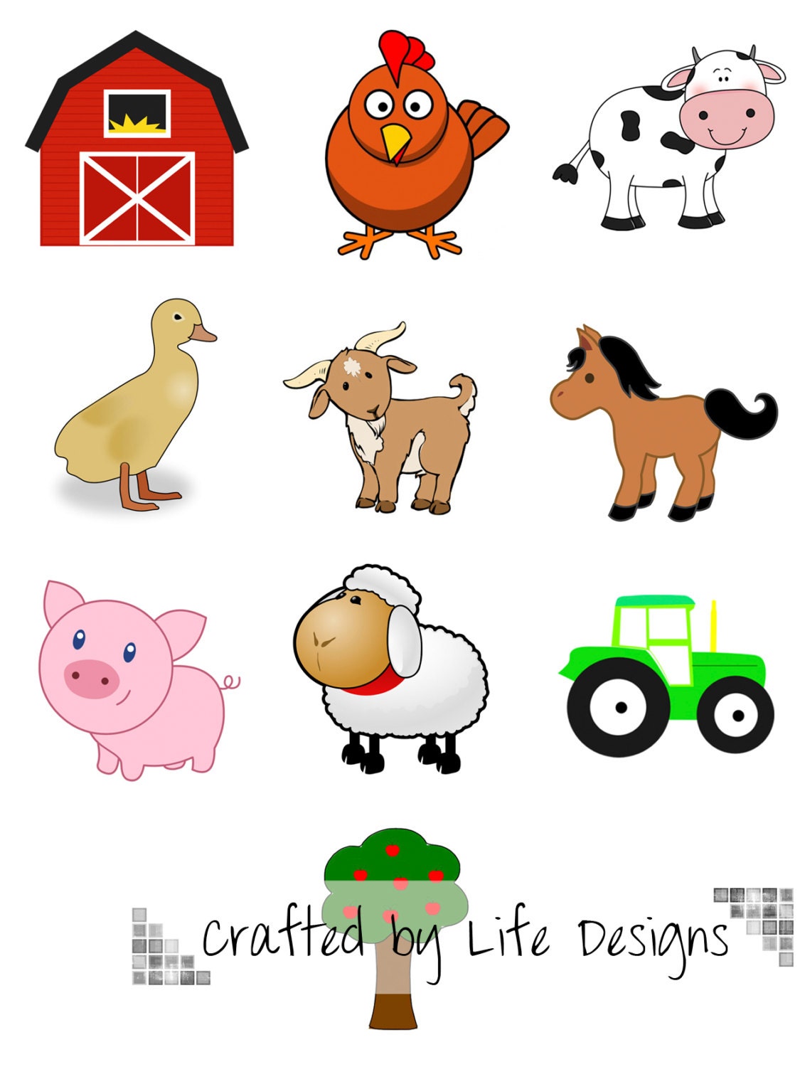 Farm Animal Charts for Crochet or Knitting Pattern {graph Style Pattern ...