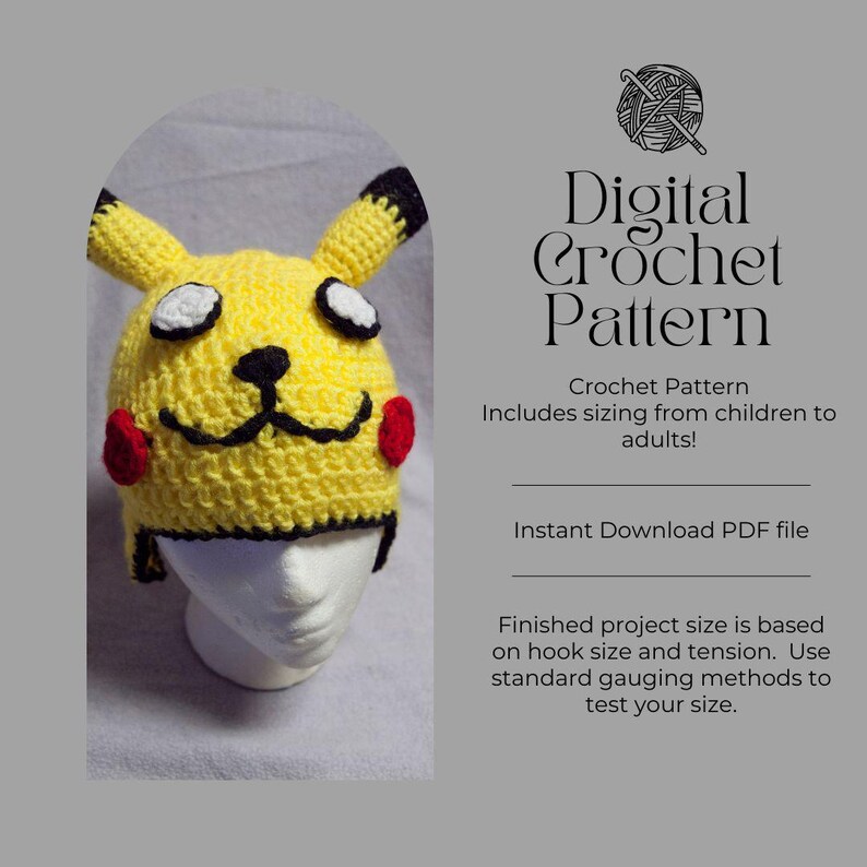 Pikachu Hat Crochet Pattern - Etsy