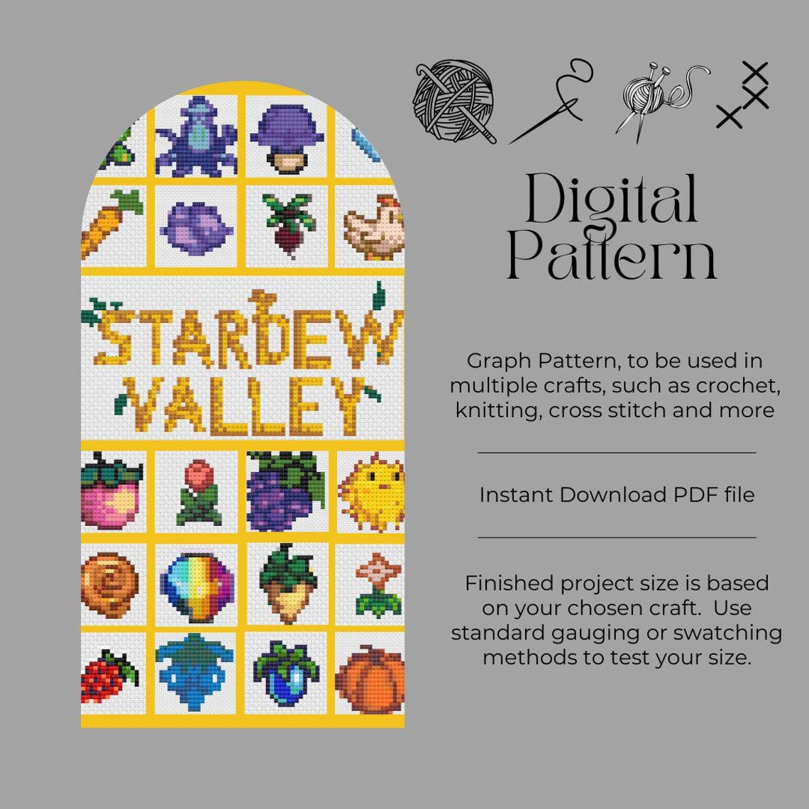 Stardew Valley Crochet/knitting Charts: 21 Graph Patterns (PDF Download ...