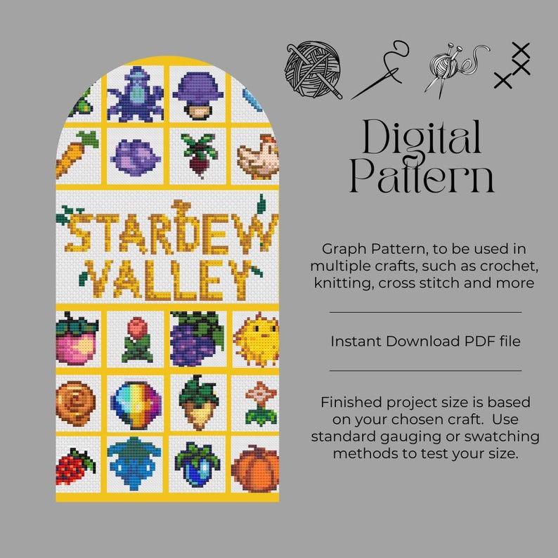Stardew Valley Crochet/knitting Charts: 21 Graph Patterns (PDF Download ...