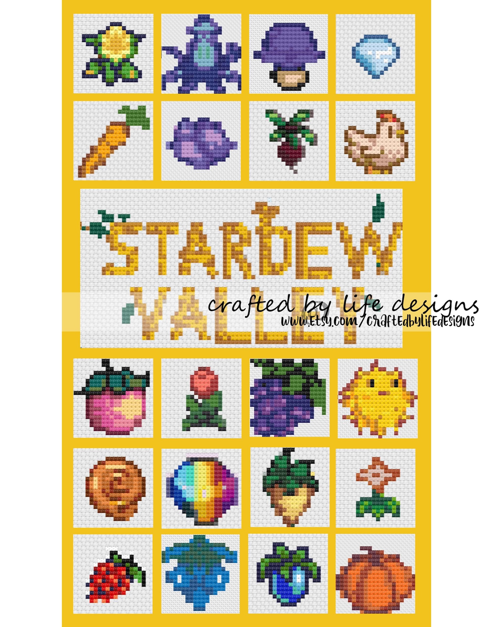 Stardew Valley Crochet/knitting Charts: 21 Graph Patterns (PDF Download ...