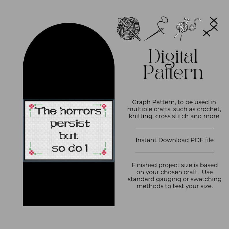 The Horrors Persist Chart for Knit or Crochet graph Style Pattern and ...