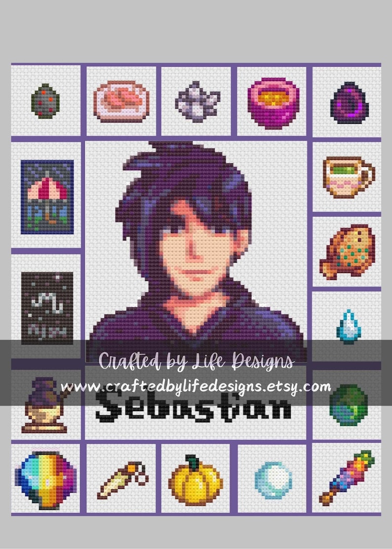 Stardew Valley Sebastian Crochet/knitting Charts (PDF Pattern) - Etsy