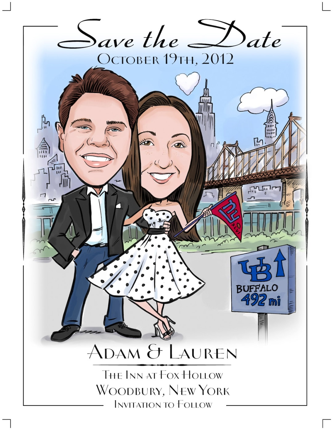 Cartoon Caricature Portrait Save the Dates and Invitations - Etsy
