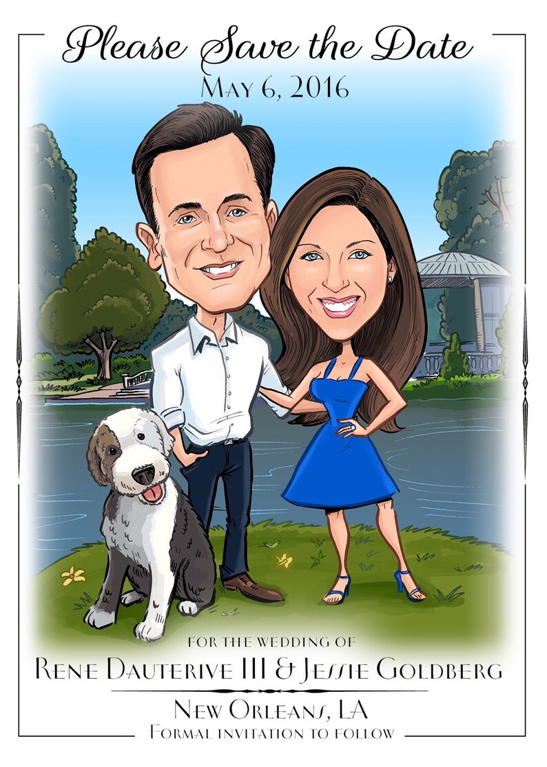 Custom Illustrated Cute and Funny Save the Date Magnet - Etsy