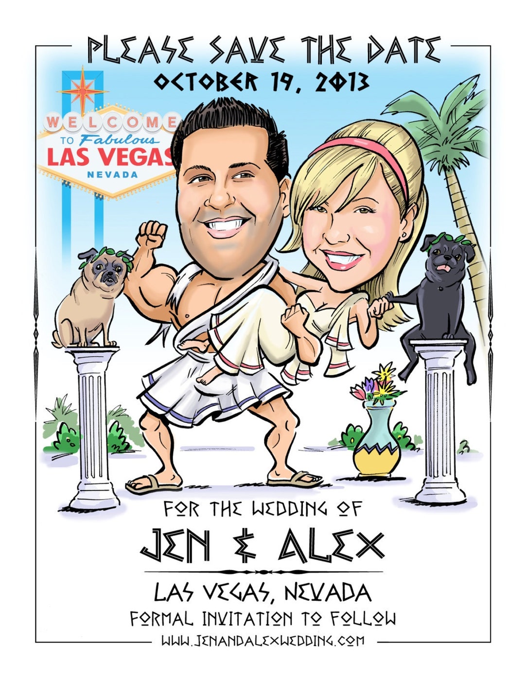 Fun Save the Date Idea. Caricature Portrait Save the Date Cards or ...