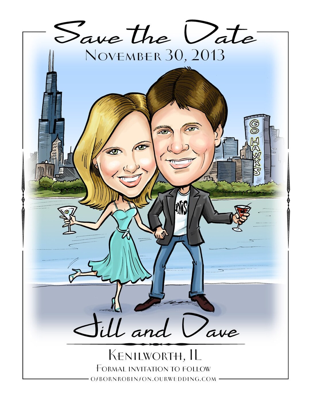 Custom Caricature Portrait Save the Date Cards, Magnets, and ...