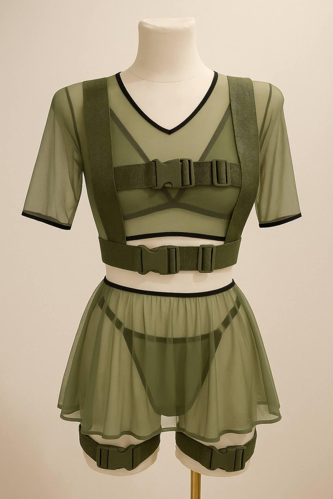 Military Cosplay Lingerie, Army Girl Costume, Mesh Skirt Set - Etsy