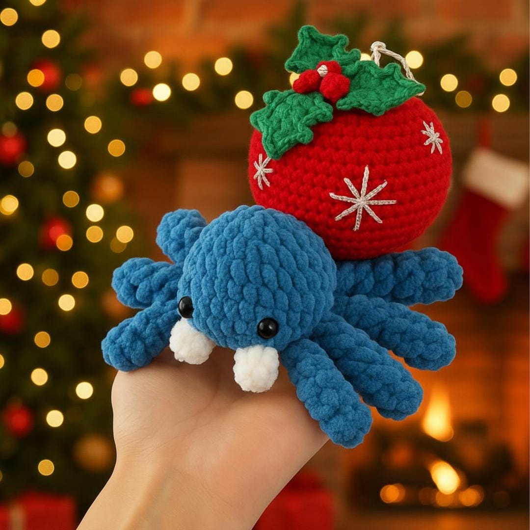 Christmas Bauble Spider Crochet Pattern, Amigurumi Holiday Bauble PDF ...