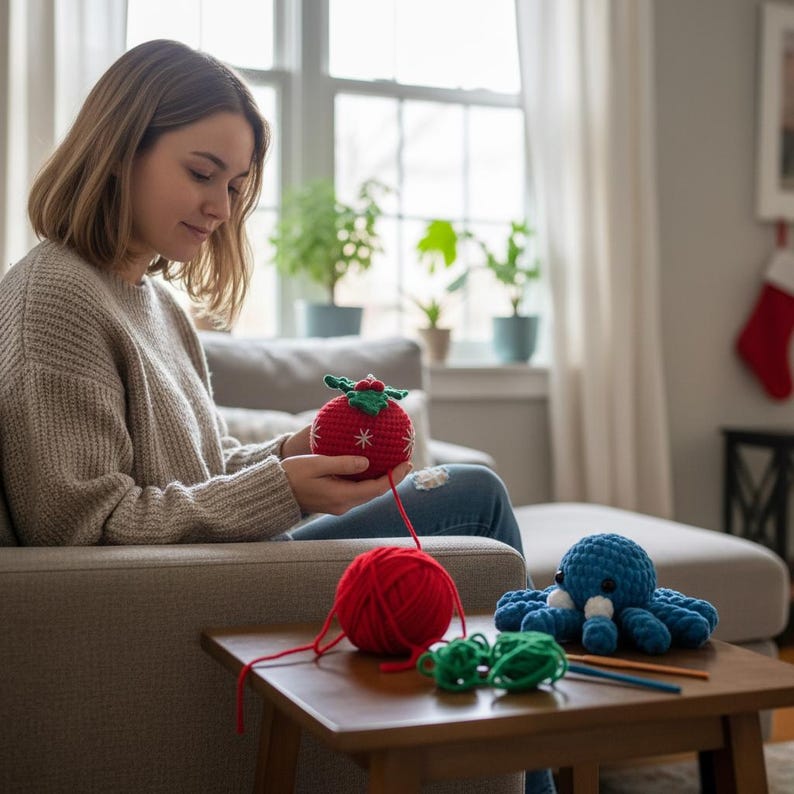 Christmas Bauble Spider Crochet Pattern, Amigurumi Holiday Bauble PDF ...
