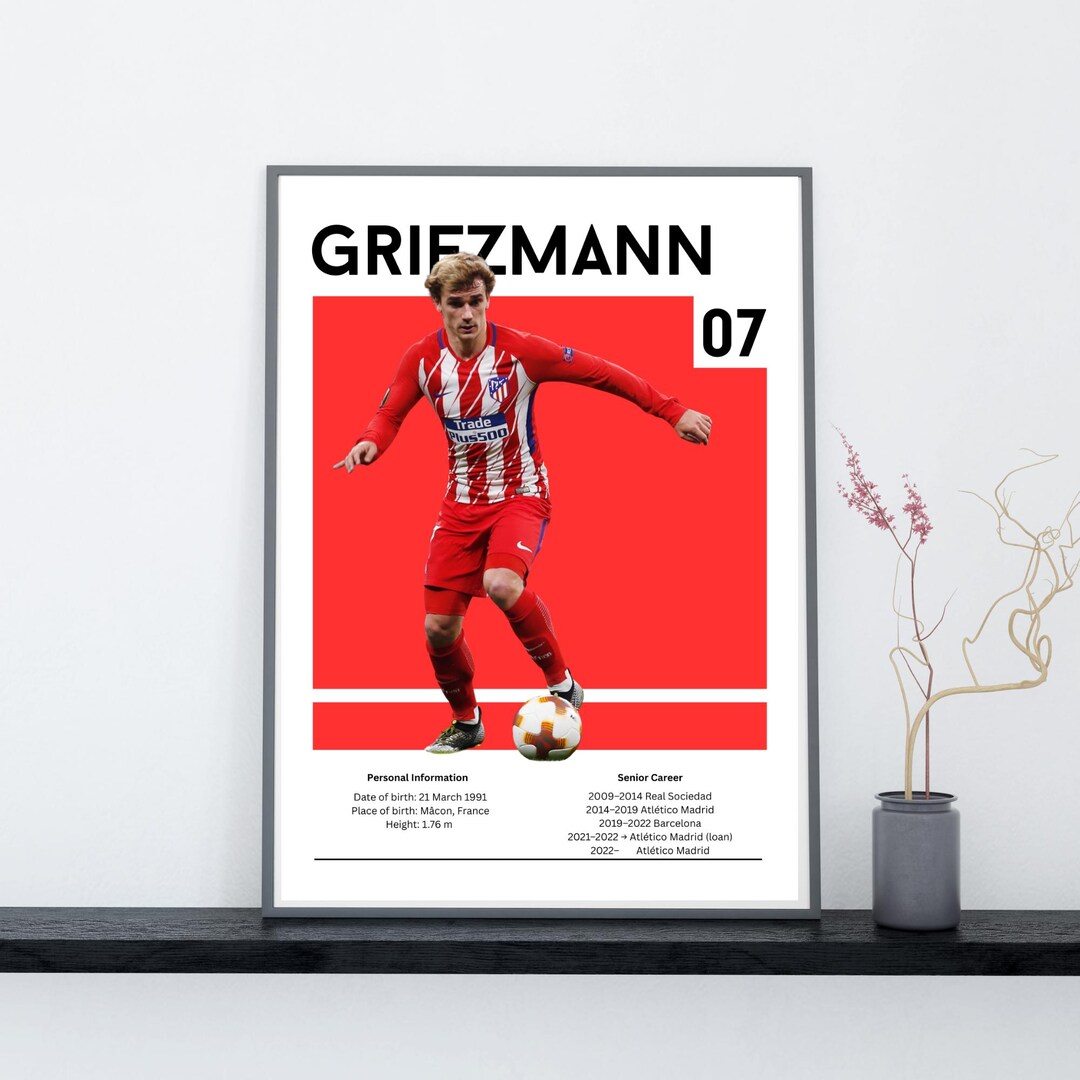 Antoine Griezmann Atletico Madrid Soccer Poster: Football France Star ...