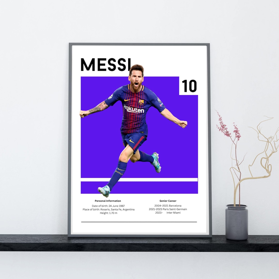 Lionel Messi Barcelona Poster: Soccer Star Wall Art (digital Download ...