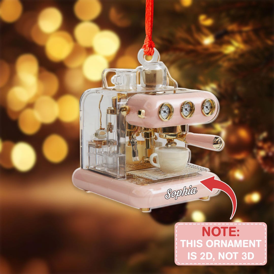 Personalized Espresso Machine Ornament, Custom Name Gift, Barista ...