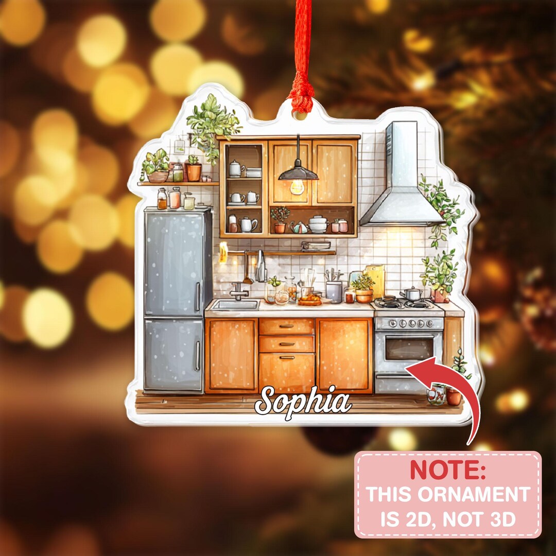 Personalized Kitchen Christmas Ornament, Custom Name Cook Gift, New ...